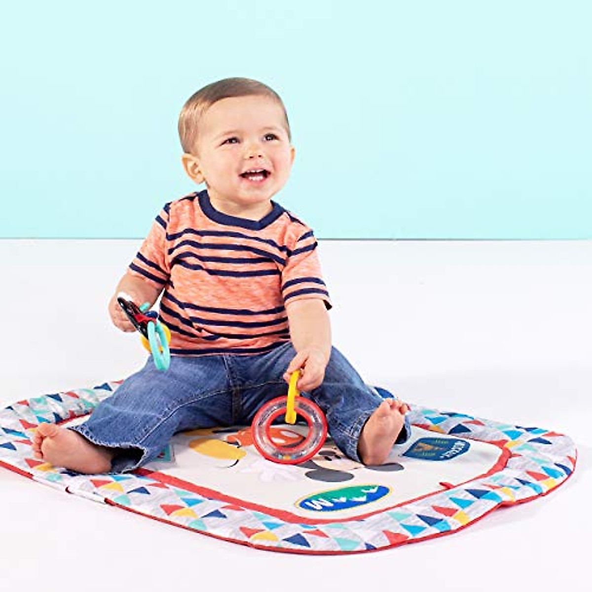 Disney Mickey Mouse Camping with Friends Tummy Time Prop Mat, Ages Newborn +