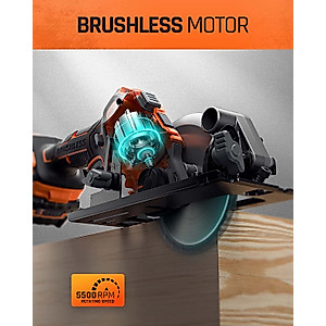 4-1/2 inch Cordless Circular Saw, 20V Mini Circular Saw Cordless 5500 RPM & 2.0Ah battery & Fast Charger, 3 Blades (24 TCT/80 HCS/60 DIAMOND) for Wood, Soft Metal and Tile - MC8 Pro