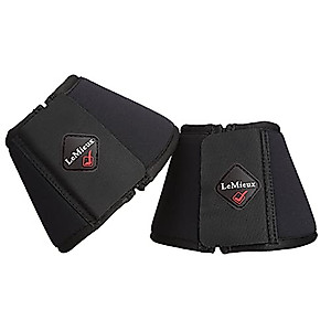 LeMieux Unisex's ProSport Pair Over Reach Boots, Black Soft Shell, Youth Large / 11-13