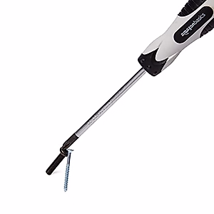 Amazon Basics 7 Piece Magnetic Tip Screwdriver Set - Slotted and Phillips, Grey Black