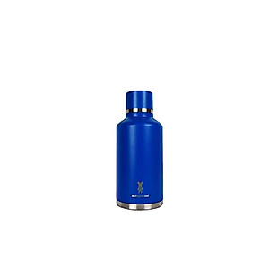 Large sport thermos water bottle with bag and Stainless Steel Lid，67.6OZ half gallon，Insulated water bottle，leak-proof，Metal Canteen ,Buttonwood 1pack (blue) 2000ML