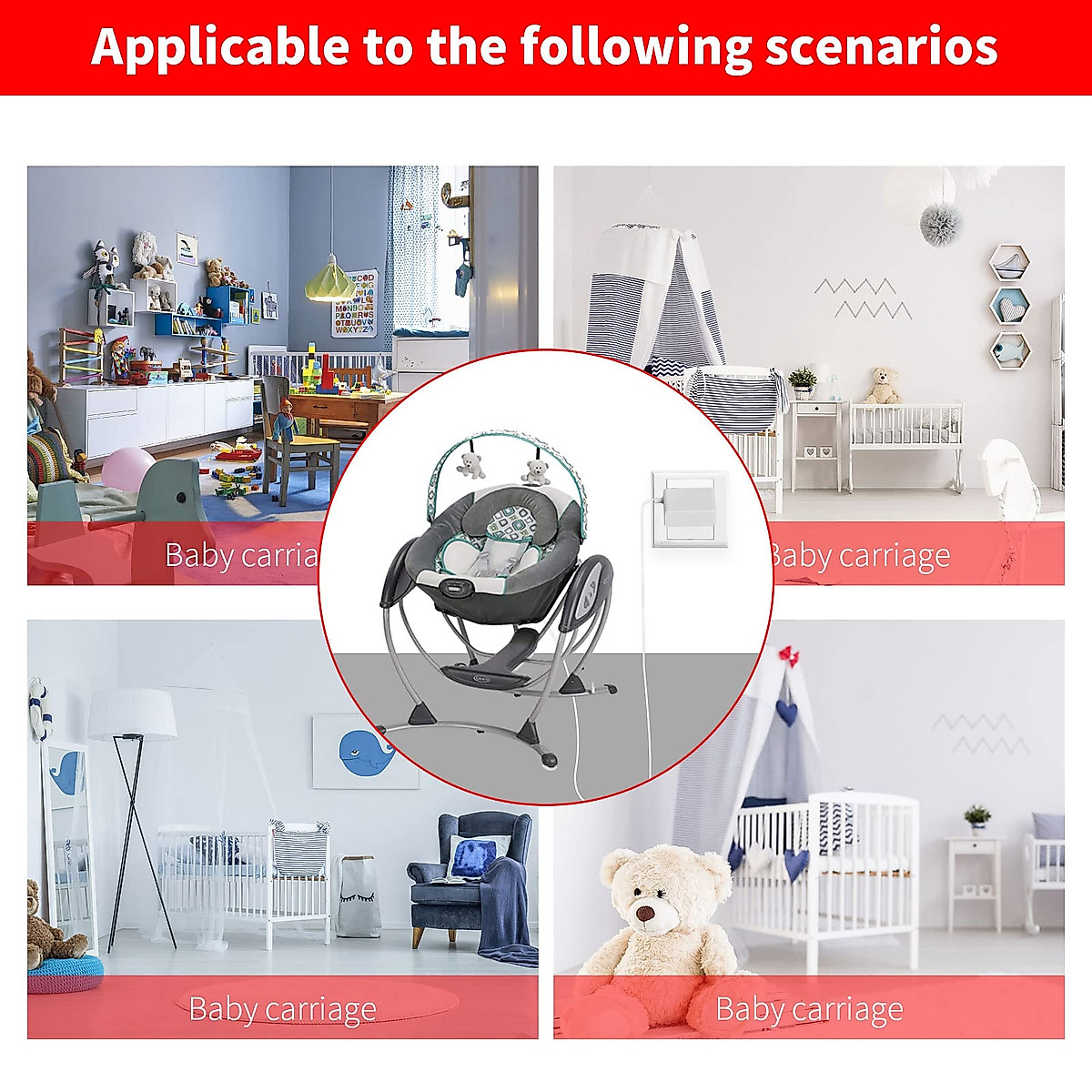 MEROM 5V Power Cord Compatible with Graco Swing Simple Sway,Munchkin,Kmaier,Glider LX,Glider Elite,Glider Premier,Glider Lite,Glider Petite LX,Lxdregan Swing,Sweetpeace,DuetSoothe,for SSA-5WVI-05