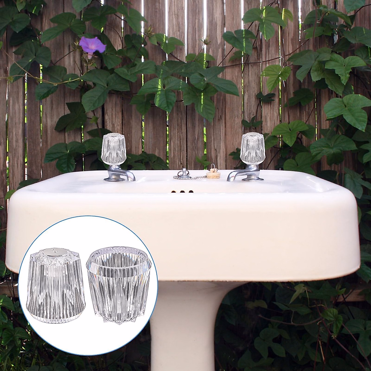 2 Pcs Large Shower Knob Replacement, Acrylic Tub Shower Faucet Handle Compatible with Price Pfister Contessa Windsor, Easy Install Handles for Bathroom Bathtub Kitchen (12 Point Broach Faucet Handle)