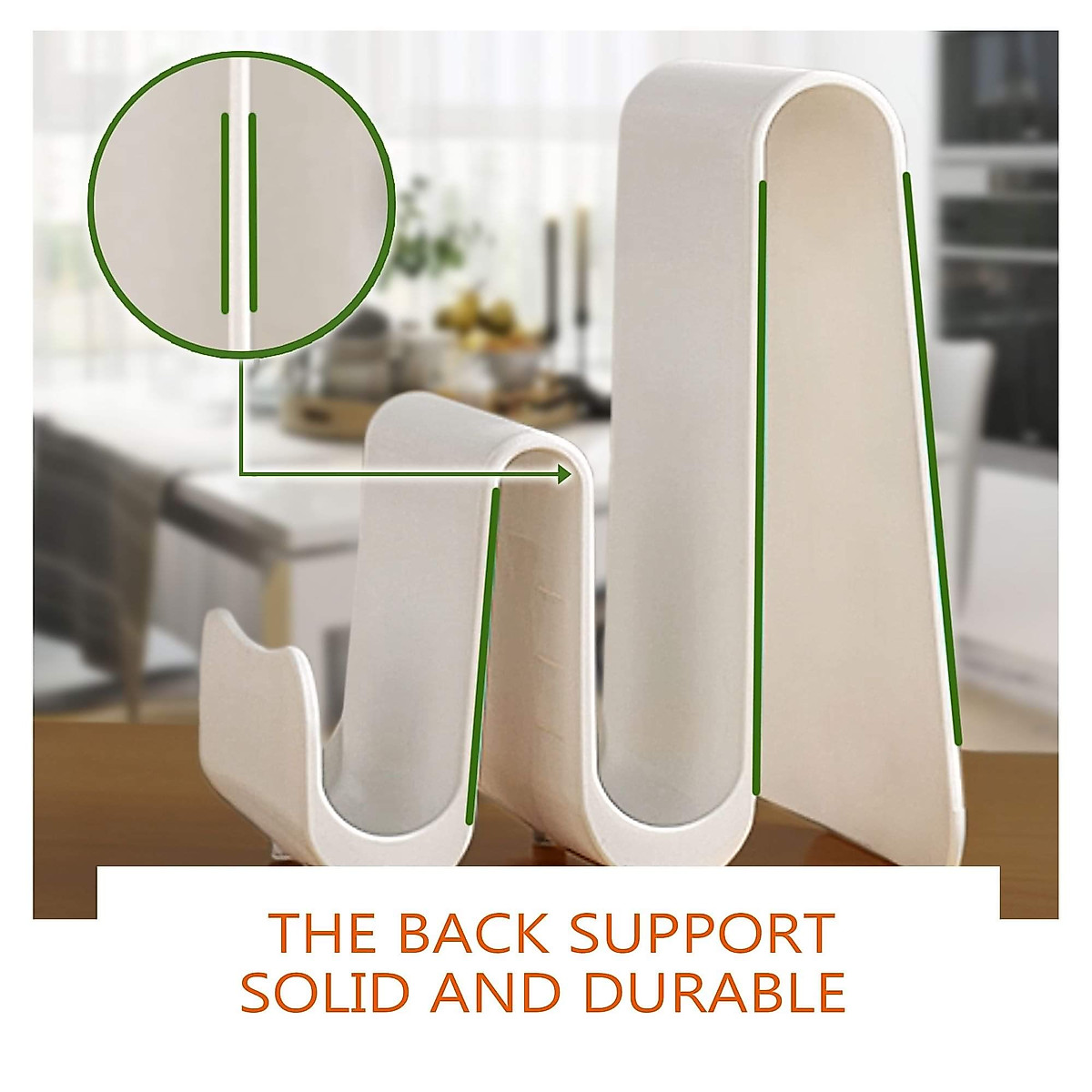 Pot Lid Organizer - Plastic Pot Lid Holder - 3-layer Storage Rack - Small and Compact Pot Lid Stand (4.7"W) in Cabinets or Kitchen Countertops - White