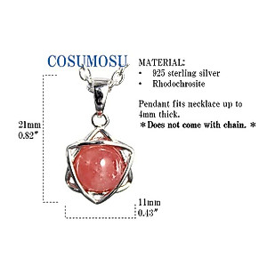 COSUMOSU Rhodochrosite 6 Point star 925 Sterling Silver Pendant for necklace