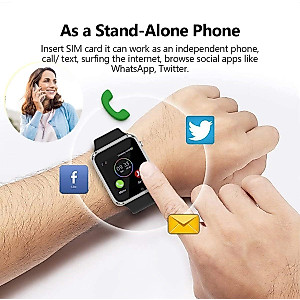 Bluetooth Smart Watch A1 Bluetooth GSM SIM Phone Smart Watch for Android Smart Phones (Silver)