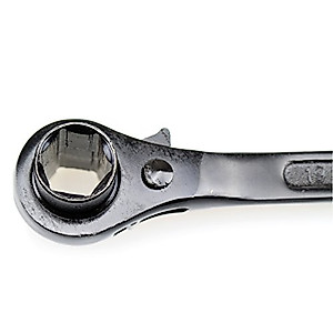 DYWISHKEY 19/22mm Scaffold Podger Ratchet Spanner Site Ratcheting Socket Wrench (Black)