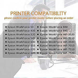 Run Star 4 Black 127 Remanufactured Ink Cartridge Replacement for Epson 127 T127 use in WF-3520 WF-3540 WF-7010 WF-7510 WF-7520 545 530 625 645 630 840 Printer