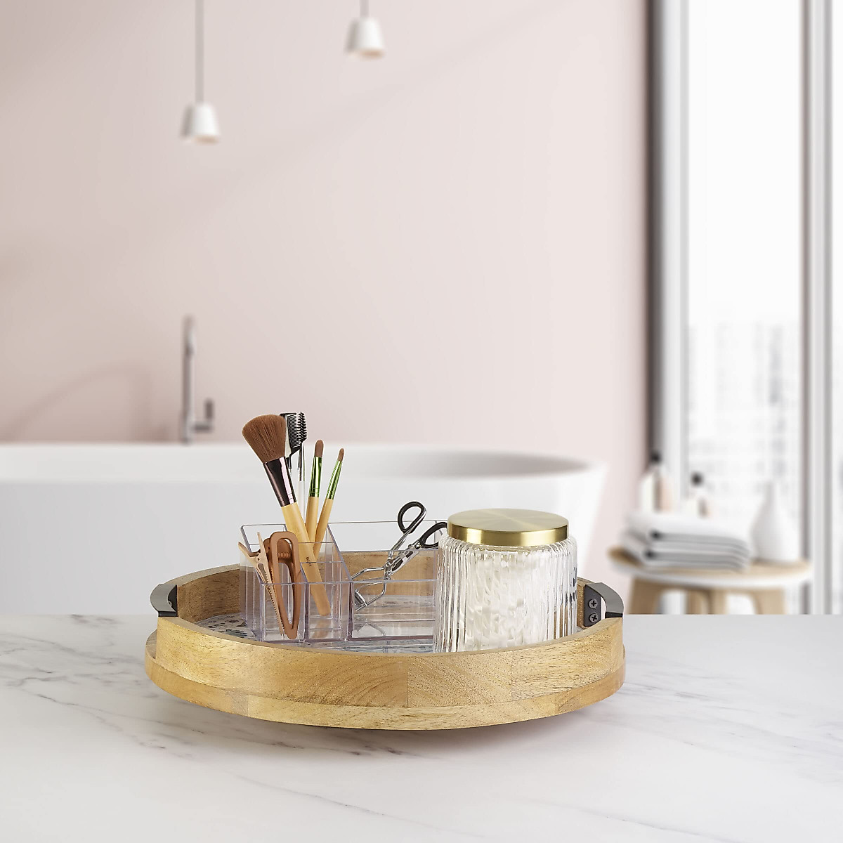 Gourmet Basics by Mikasa Addison Lazy Susan Serving Tray, 14 Inch, Multicolored