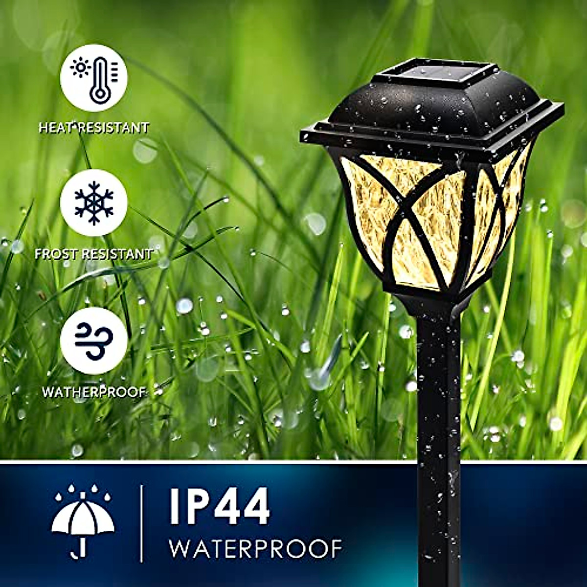 SOLPEX 6 Pack Solar Pathway Lights, LED Decorative Solar Outdoor Lights, Garden Lights Solar Powered Waterproof for Landscapes, Yard, Gardens, Pathways, Walkways and Driveways