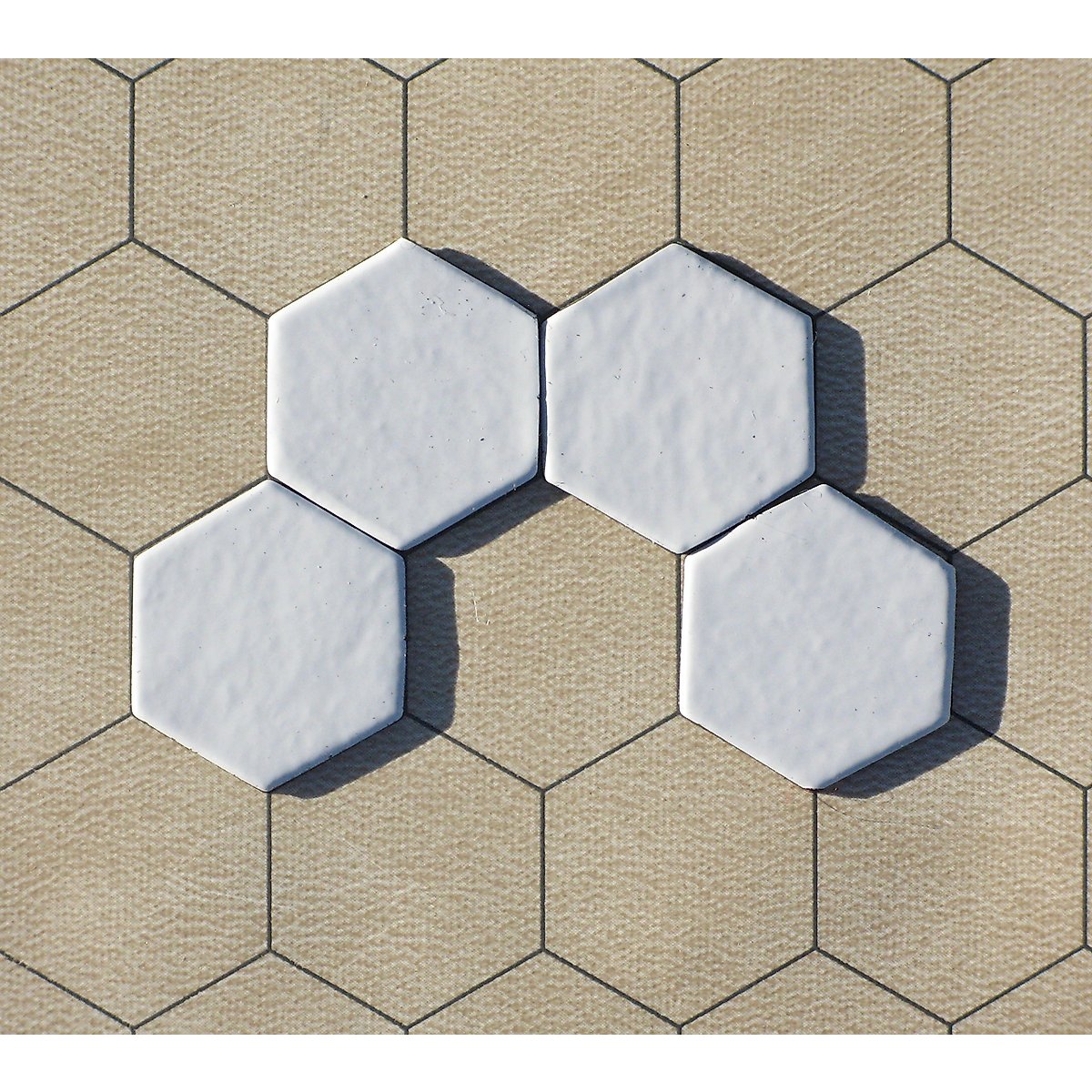 Value Pack of 24 - Dry Erase - Reusable - Blank 1" Hexagon Hex Board Game Chits Tiles Counters Markers DIY D&D