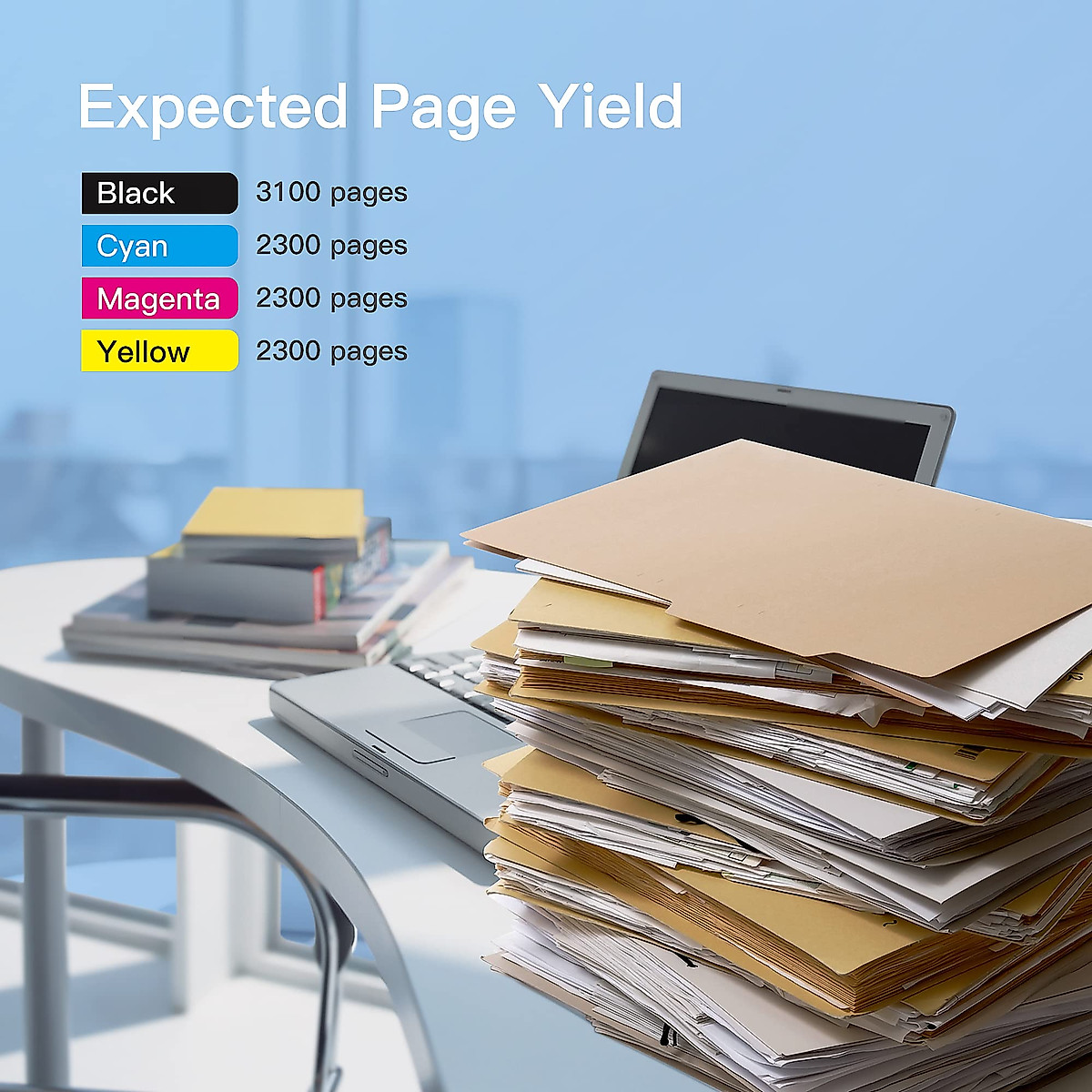 GPC ImageFlex 054H Compatible Toner Cartridge Replacement for Canon 054H 054 CRG 054H CRG 054 Compatible with Canon MF642Cdw Toner cartridges ImageClass LBP622Cdw MF644Cdw MF640C Printer (4-Pack)