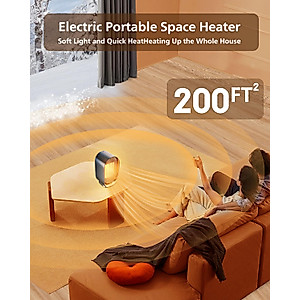 LINFOX Space Heater, 1500W Portable Heaters for Indoor Use for Office, Energy Saving Mini Desk Heater, Overheating & Tip-Over Protection Small Heater Suitable for Offices, Homes, Holiday Gifts(Black)