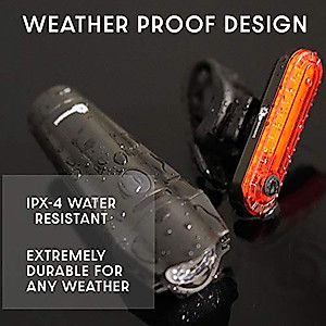 Apremont 450 Lumen Bike Lights Front and Back Set - Bicycle Accessories for Night Riding - USB Rechargeable Bike Light Set, Waterproof, LED Safety Flashlight Cycling Accessories - Adult Kid MTB Helmet