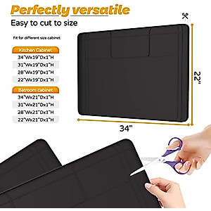 SKDKYCCO Under Sink Mat for Kitchen, 34'' x 21'' Silicone Under the Sink Mat, Water Proof Under Kitchen Bathroom Cabinet Sink Mat and Protector for Drips Leaks Spills, Black