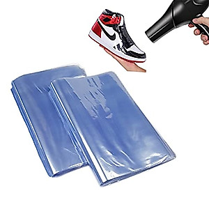 LZAOA Shrink Wrap Bags,50Pcs 10x16Inches Sneaker Heat Shrink for Basketball shoe Collector,Gift,Candles Movie DVDs/CDs Jars Bottles and DIY Crafts