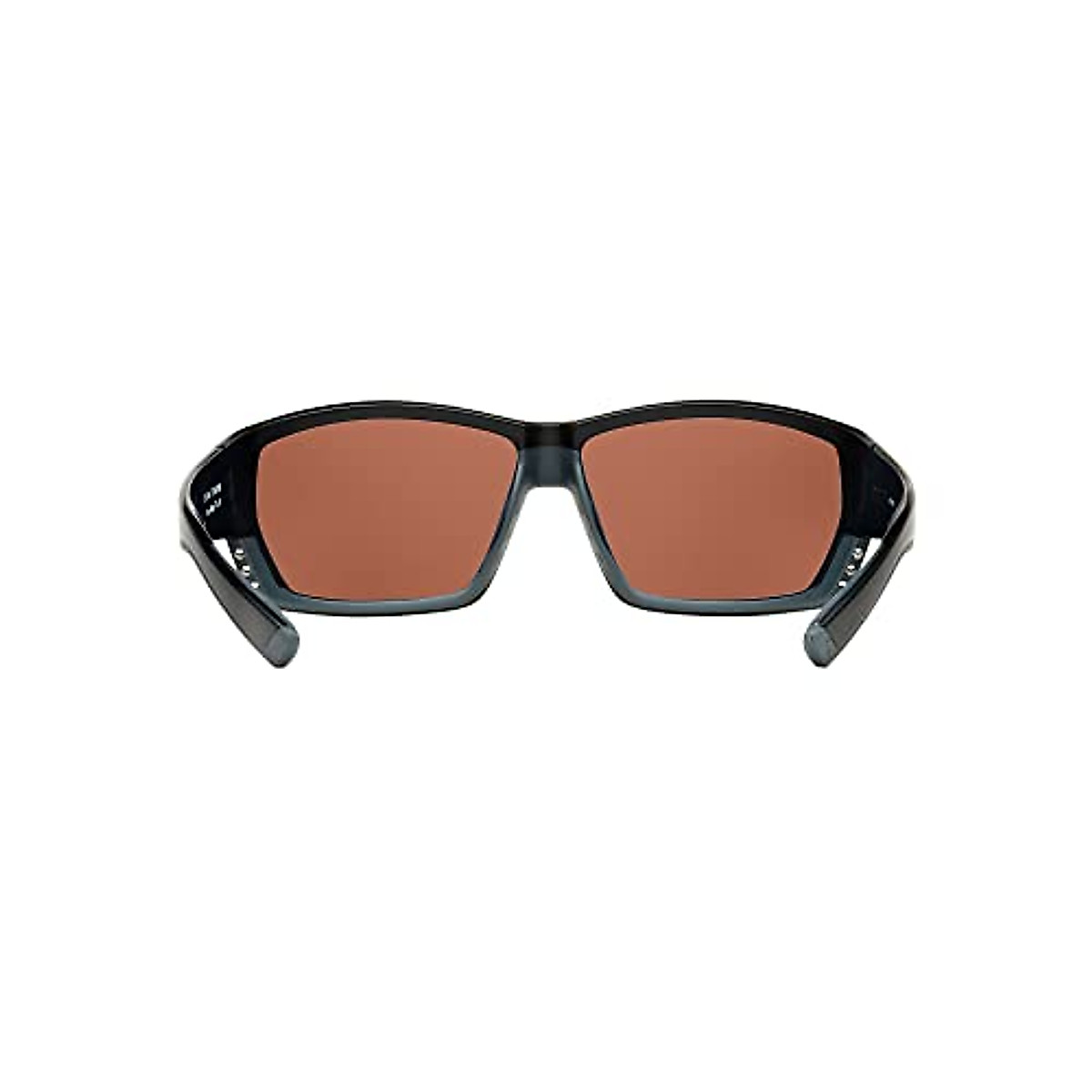 Costa Del Mar Men's Tuna Alley Polarized Rectangular Sunglasses, Matte Black/Copper Green Mirrored Polarized-580G, 62 mm