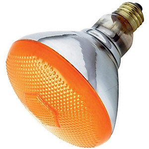 Satco S4425 100 Watt BR38 Incandescent 120 Volt Medium Base Light Bulb, Amber