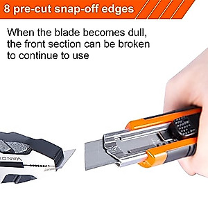 Vanquish Auto-loading Utility Knife Box Cutter with 10pcs Snap-off Blades for Cutting Ropes,Boxes and Cardboard 6026