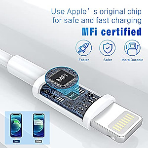 iPhone Charger 3FT, [Apple MFi Certified] Lightning Cable Original 3Pack USB Fast Charging Data Sync Cord Compatible with iPhone 13/12/11 Pro Max/XS MAX/XR/XS/X/8/7/Plus/6S/6/SE/5S（3FT）