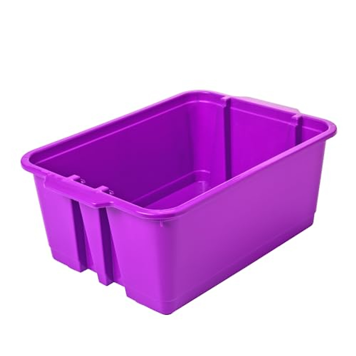 Really Good Stuff 160074PU Stackable Plastic Book and Organizer Bins for Classroom or Home Use – Sturdy, Colored Plastic Baskets (Set of 12),Purple