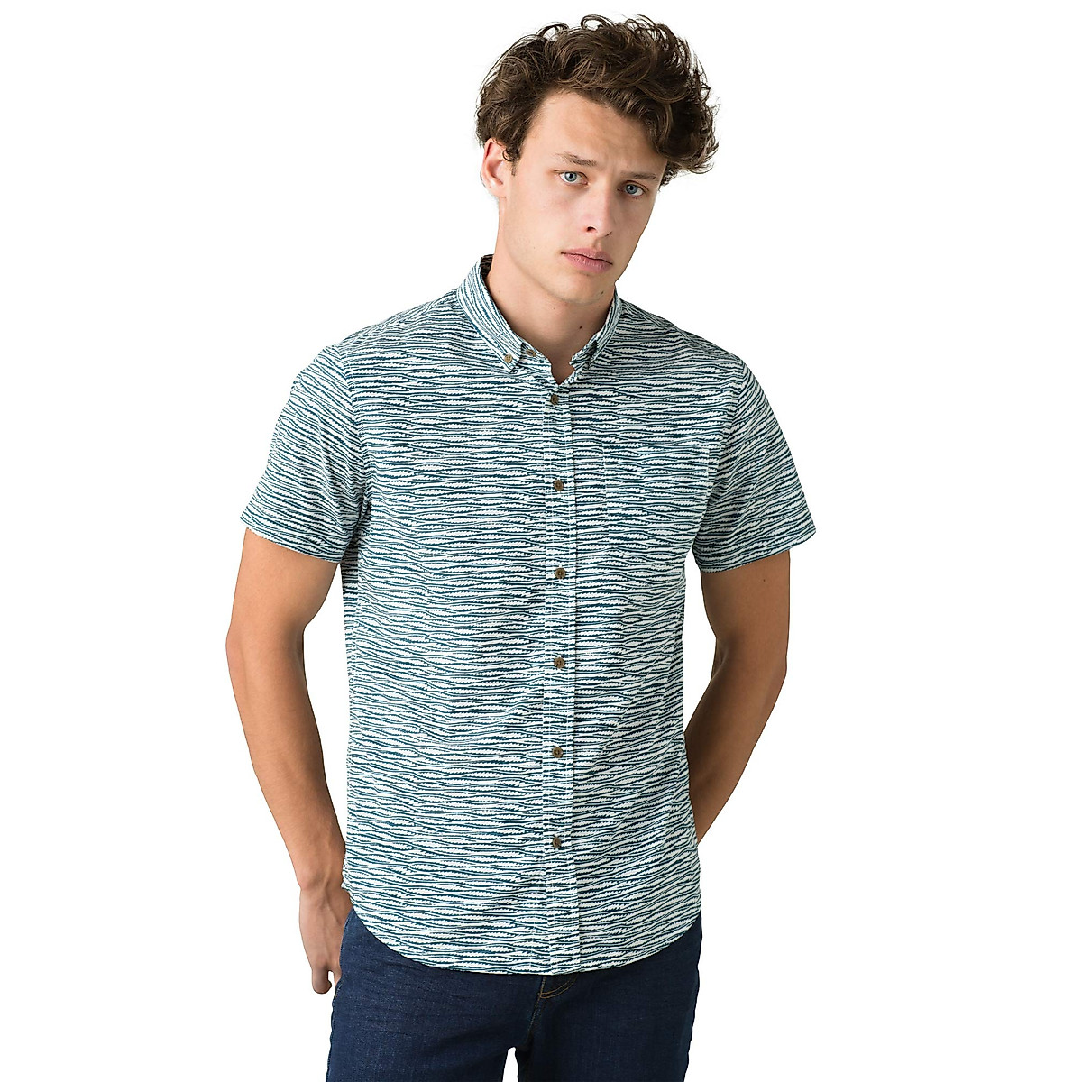 prAna Men's Zuckerfield Shirt-Slim, White, Medium