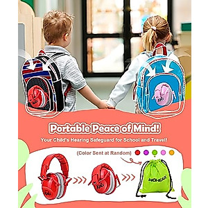 PROHEAR 032 2.0 Noise Cancelling Headphones for Kids - 25dB Noise Reduction - Adjustable Sensory Ear Protection Muffs for Concert, Fireworks, Monster Truck Shows, School - Red