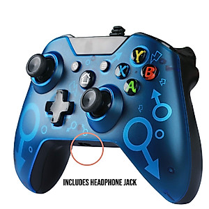 Chasdi Xbox one Wired Controller for All Xbox One Models, Series X S, and PC V2 (Blue)