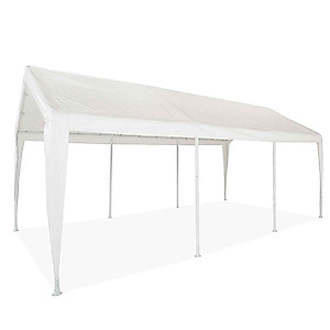 Impact 11' x 20' Portable Carport Garage Canopy, Outdoor Party Tent with 8 Dressed Legs, White