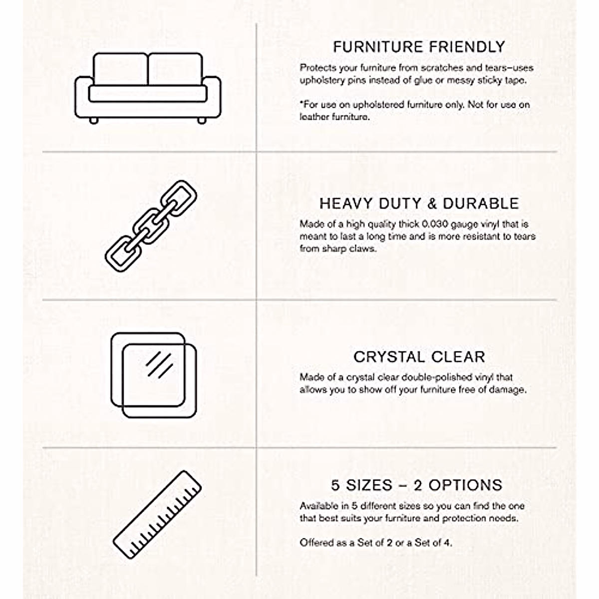 The Original LAMINET Deluxe Cat Scratch Shields - Protect Your Furniture with Our Deluxe Heavy Duty Furniture Scratch Shields - Set of 2 Heavy Duty Flexible Plastic Shields - (14L x 5.5W - INCHES)