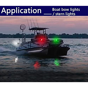 Amzonly LED Navigation Lights Kit for Boat Kayak, Stern Lights Battery operated, 4Pack Rechargeable LED Lights for Night Kayaking, Bike Tail Light, 4 Light Mode Options, 2pcs Safety Whistle included