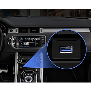 Qaoquda Square USB 3.0 Flush Mount Cable, USB 3.0 Male to Female Flush Panel Mount Extension Cable for Car, Boat and Motorcycle Dashboard 1M/3ft