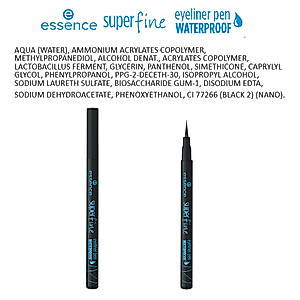essence | 5-Pack Black Waterproof Superfine Eyeliner Pen | Longlasting & Pigmented Liquid Formula | Glide-on & Precise Application | Felt Tip Applicator | Paraben Free | Cruelty Free