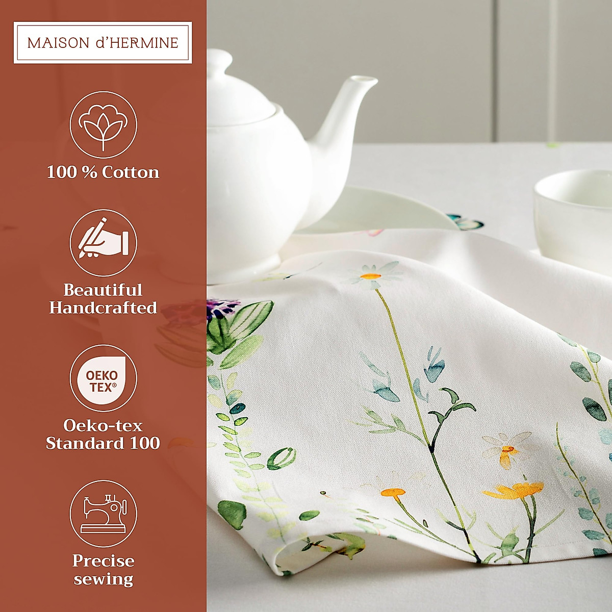 Maison d' Hermine Champ de Mars 100% Cotton Set of 4 Napkins, 20 - inch by 20 - inch.