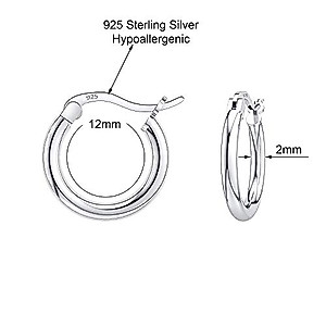 Savlano 925 Sterling silver Round Hoop Earrings for Women & Men Comes in 10MM-25MM (12)