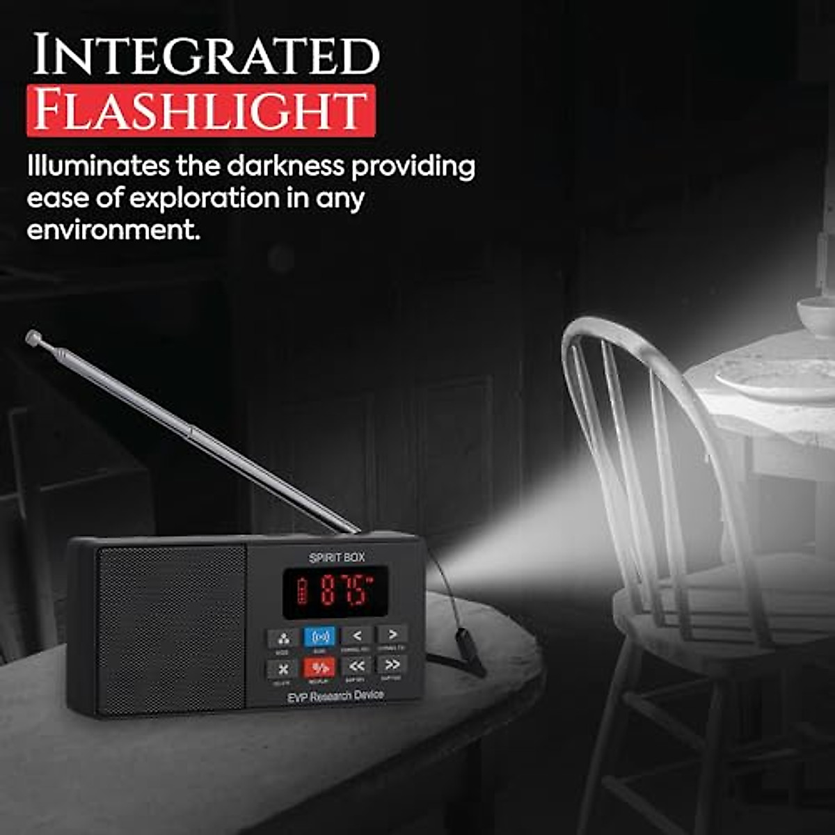 PARANORMIC Spirit Box Ghost Hunting Equipment — Handheld EVP Ghost Hunting Equipment Kit with 32 GB Micro SD & Integrated Flashlight — Paranormal Equipment Ghost Box for Scanning & Recording Spirits