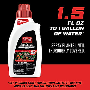 Ortho BugClear Insect Killer for Lawns & Landscapes Concentrate - Kills Periodical Cicadas, Mosquitoes, Ants, Spiders, Fleas, Ticks & More, Outdoor Bug Spray with Long Lasting Control, 32 oz.