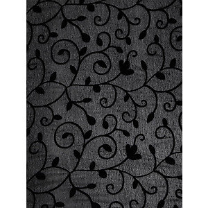 DUPATTA BAZAAR Woman's Embroidered Black Chiffon Dupatta with Lace Border