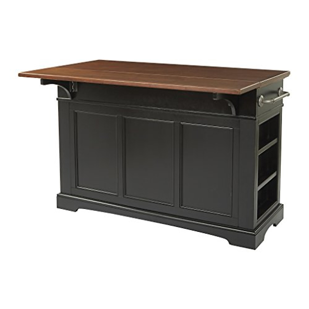 OSP Home Furnishings Country Kitchen Island, Distressed Black