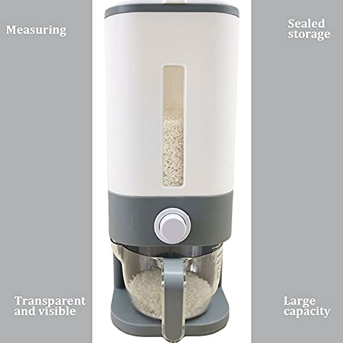 CREAMOON 23Lbs Rice Dispenser Cereal Dispenser Countertop Large Sealed Grain Container Dry Food Dispenser Rice Bucket Rice Storage Box Grain Storage--A Neat Way to Store Rice