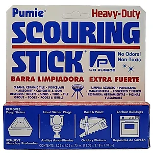 PUMIE Scouring Stick, Heavy Duty Extra Strong Pumice Cleaning Bar, Perfect Pumice Stone for Cleaning Tough Toilet Rings, Bathroom & Kitchen Stains - Scouring Stick on Toilet Bowls, Pool, Tiles(2 Pack)