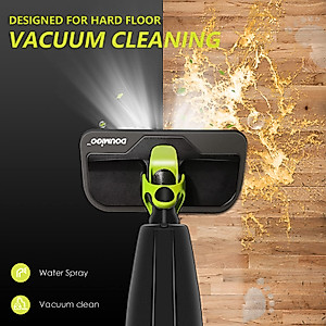 Vacuum Mop Cordless Hard Floor Vacuum Cleaner and 2 Packs Recyclable Cleaning Mop Pad, Black, KB-9009A