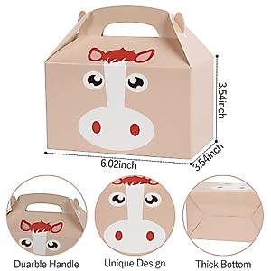 Erweicet Horse Party Favors 24 PCS Cow Horse Party Treat Boxes Cowboy Gift Box Cardboard Candy Cookies Snacks Boxes for Western Cowboy Cowgirl Themed Bithday Party Baby Shower Party Supplies