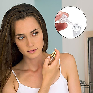 qiwuhai 4 Pcs 10ml/3oz Fine Mist Glass Atomizer Bottles, Mini Refillable Spray Bottles, Small Empty Spray Bottles, Portable Sample Containers Sample Vials for Travel Essential Oil (Silver)