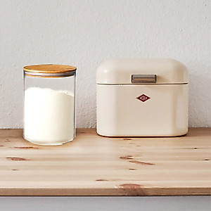 INCETUE 3000ML / 100 FL Oz Glass Storage Jar with Wood Lid, Stackable Clear Cylinder Bottle Canister Pantry Jar with Air Tight Bamboo Lid for Food, Coffee, Flour, Sugar, Spaghetti, Herb, Cookie, Tea