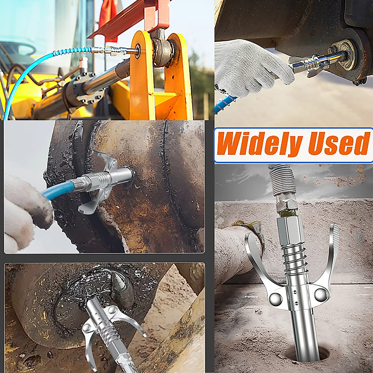 FACITE Grease Gun Coupler Grease Gun Tip Quick Lock and Release Lube Grease Gun Fittings Grease Nozzle Coupler Upgraded to 12000 Psi,Compatible with All Grease Guns 1/8" Npt