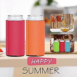Necmuaih Slim Can Cooler Sleeves (25-Pack), 12oz Tall Skinny Insulated Foam Cotton Beer Can Cooler for White Claw, Truly, Slim Beer, Red Bull, Spiked Seltzer, Perfect for Party or BBQs.