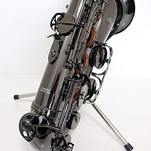 JodyBlues JTS-802 Tenor Saxophone Bb Professional Black lacquered Tenor Sax with Cleaning Cloth，Gloves, Carrying Case, Mouthpiece, Neck Straps,Reeds