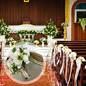 Vercraft 24 Pcs Wedding Church Pew Clips Bulk Heavy Duty Plastic Hooks Clear Chair Wreath Hanger Pew Flower Holders for Wedding Ceremony Church Aisle Chair Table Bow Garland Decorations