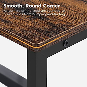 HOOBRO Kid's Step Stool, Toddler Step Stool, Holds Up to 500 lb, Kids Potty Training Wooden Stool, for Bathroom, Kitchen, Bedroom, Sturdy and Stable, Rustic Brown BF12JD01